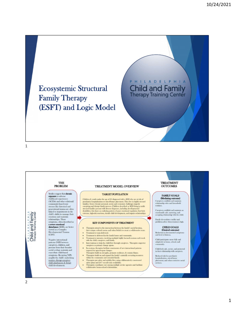 Ecosystemic Structural Family Therapy (ESFT) and Logic Model | PDF | Psychological Trauma ...