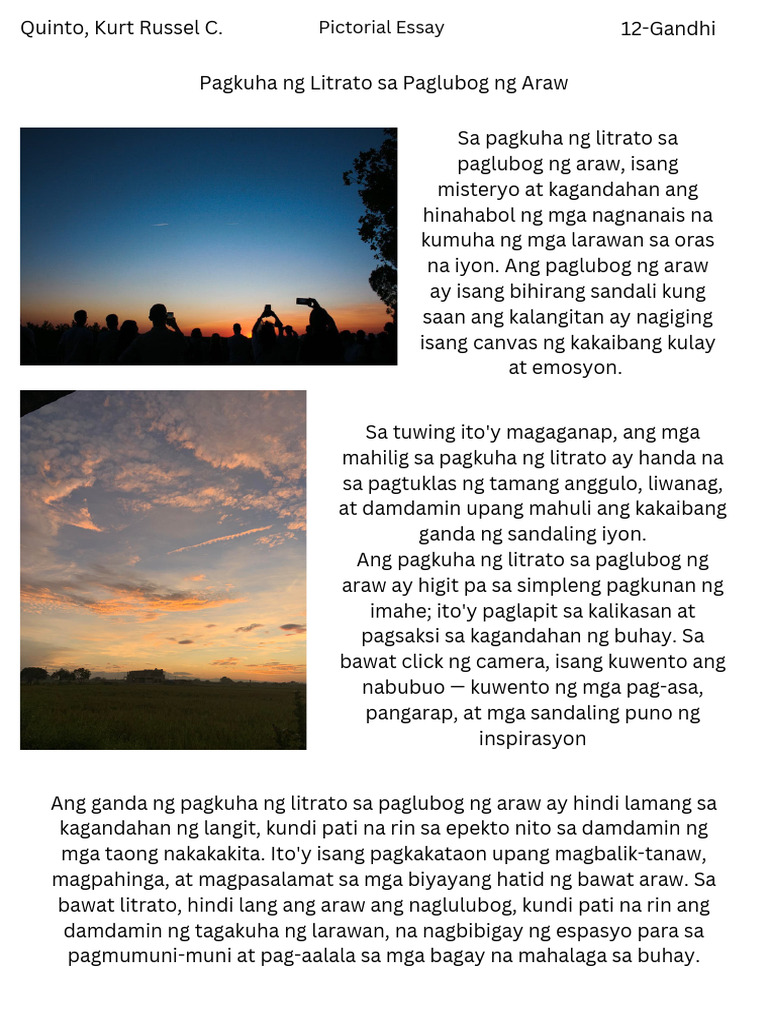 Photo Essay Output 2 | PDF