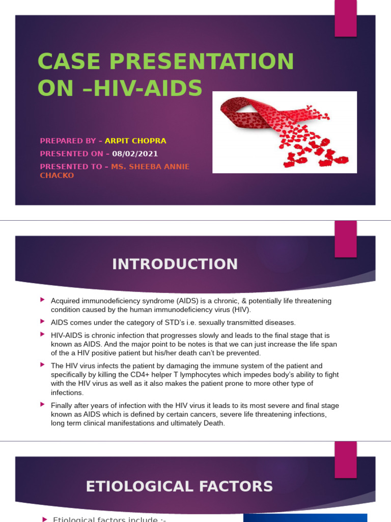 HIV-AIDS Pathogenesis & Case Presentation | PDF | Hiv/Aids | Hiv