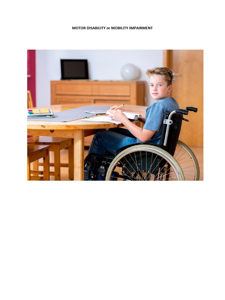 Motor Disability or Mobility Impairment | PDF
