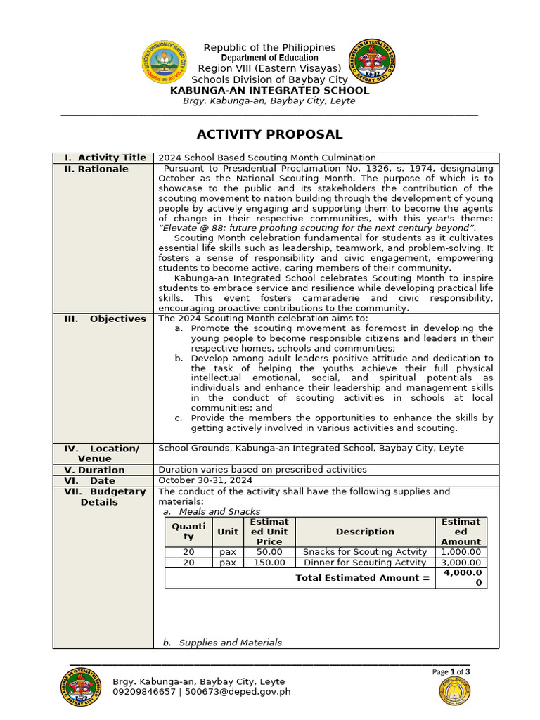 KIS Proposal Scouting Month | PDF