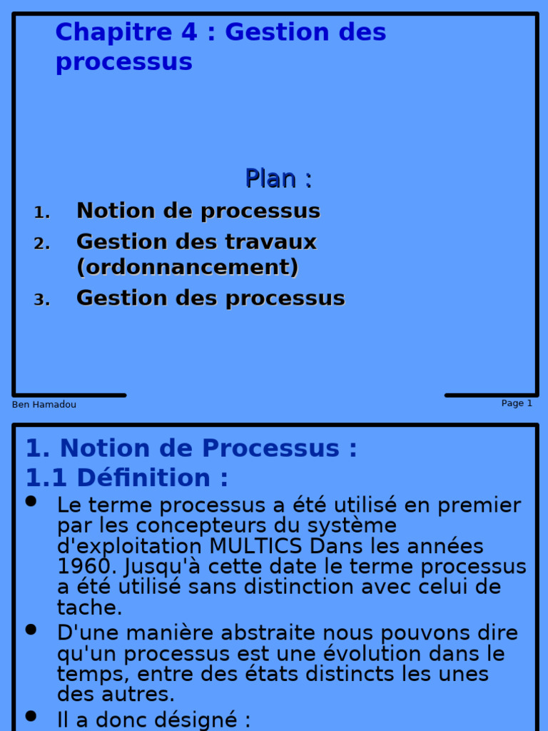 Cours Chapitre 4 SE | PDF | Entrée/Sortie | Processus (informatique)