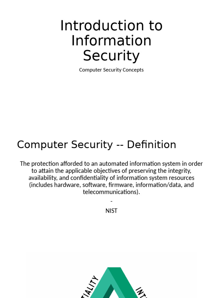 Introduction To Information Security | PDF | Security | Computer Security