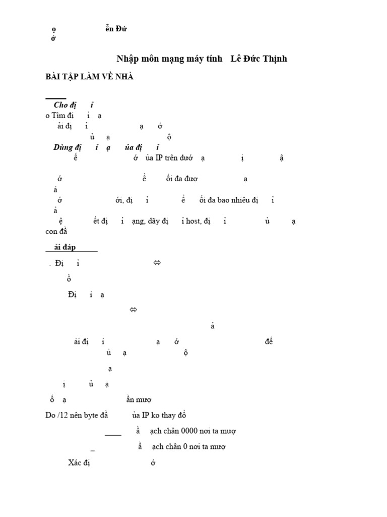Bai Tap Lam Ve Nha 1,4,5,6 - Nhap Mon Mang May Tinh | PDF