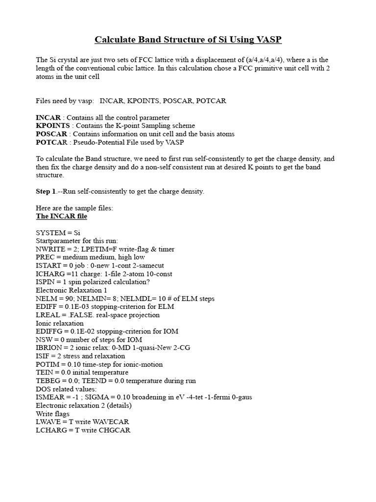Calculate Si Band Structure | PDF | Crystal Structure | Electronic Band Structure