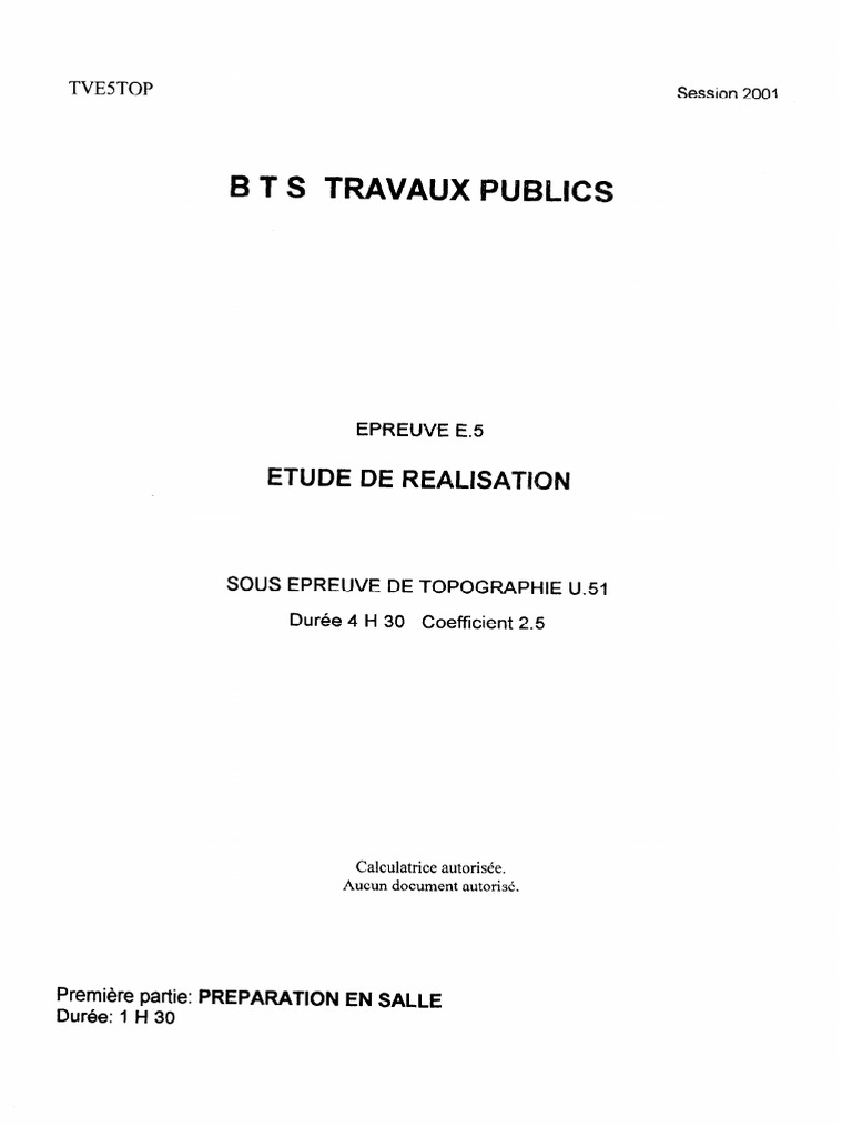 Bts TP Topo 2001 | PDF