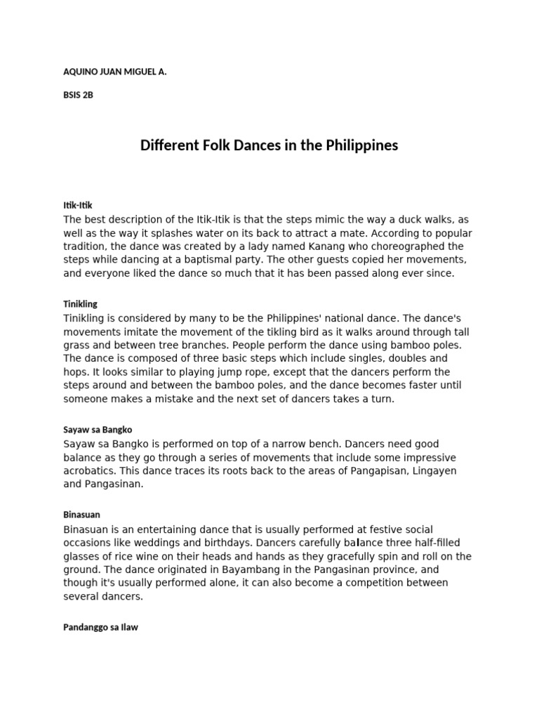 Tapia Bsis2b | PDF | Dances | Performing Arts