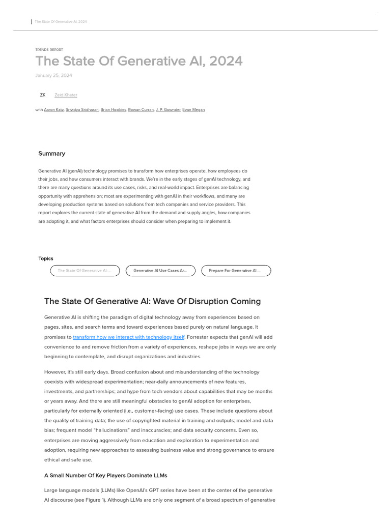The State of Generative AI, 2024 | PDF | Artificial Intelligence ...