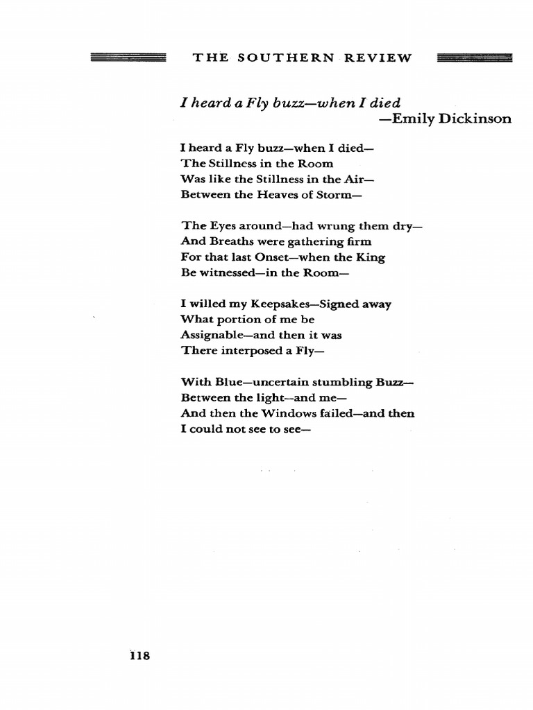 I Heard A Fly Buzz When I Died - POEM | PDF