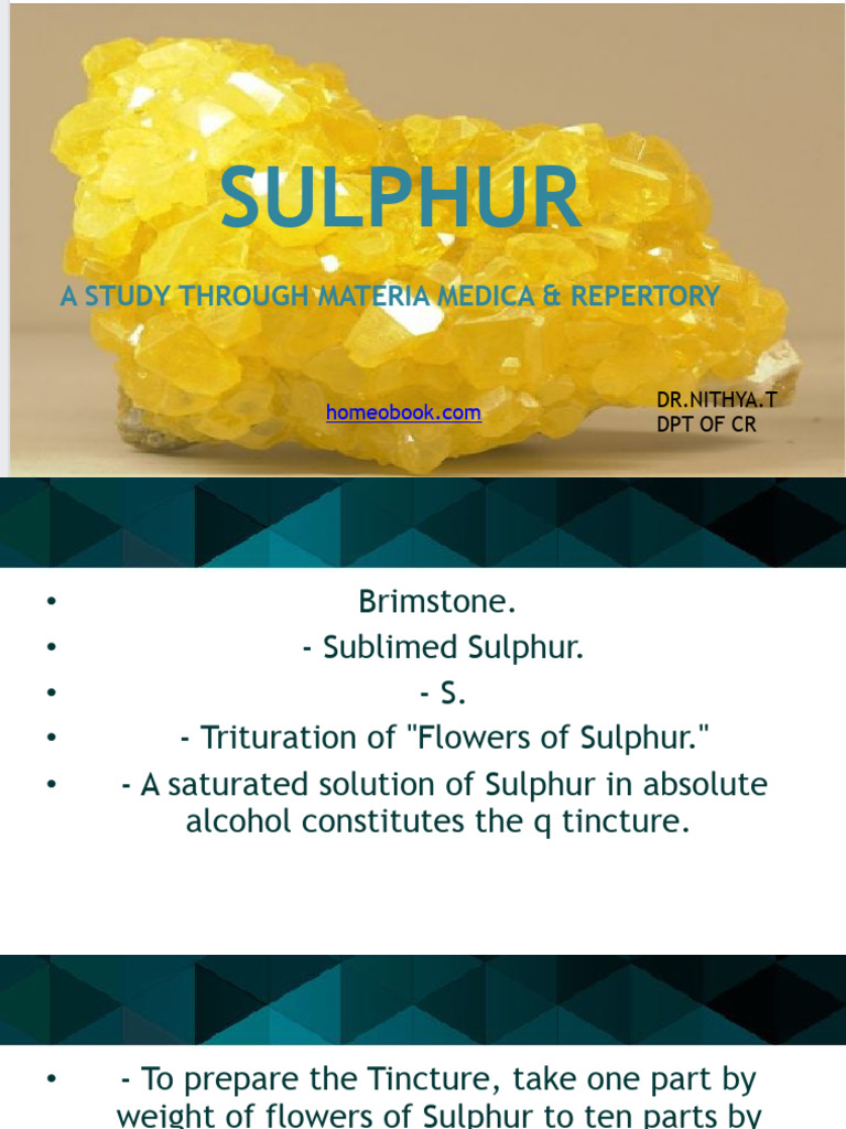 Homeopathy's Sulphur Insights | PDF | Flatulence | Human Feces