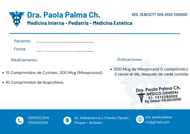 Receta médica de Misoprostol y Cytotec | PDF | Salud y bienestar
