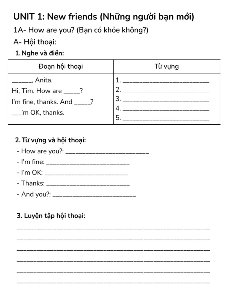 F2F - UNIT 1 - Handout | PDF