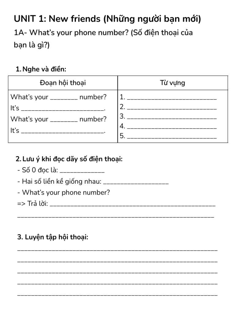 F2F - UNIT 1 - Handout | PDF