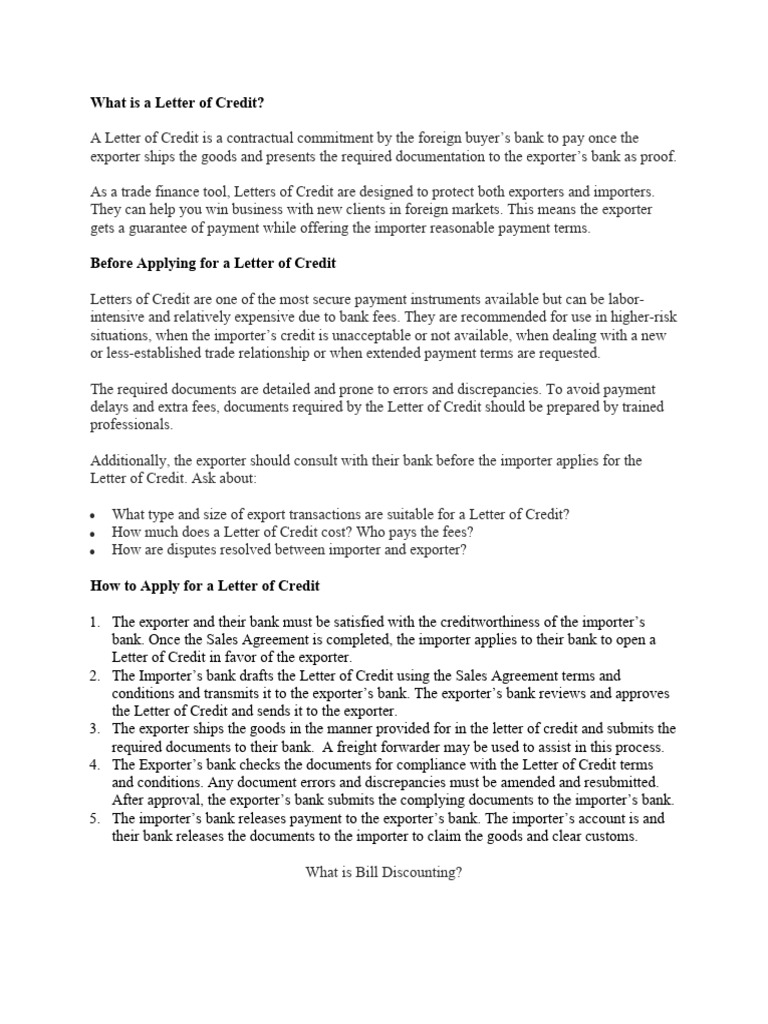 Letter of Credit | PDF | Letter Of Credit | Cheque