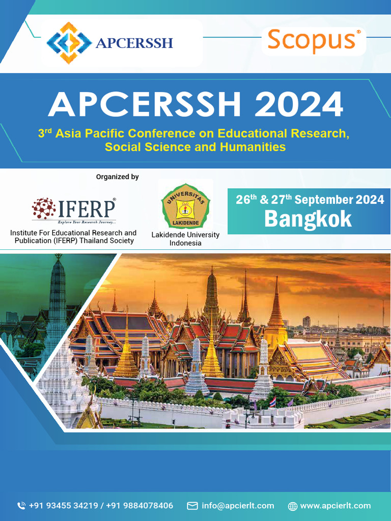 APCERSSH 2024 Broucher | PDF | Academic Journal