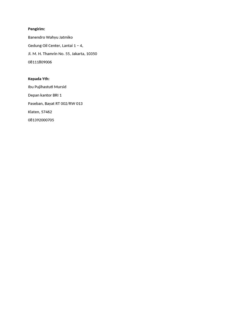 Pengirim | PDF