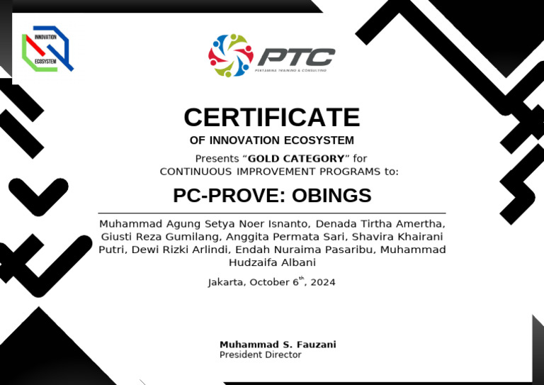 Gold Category CIP Certificate Award | PDF | Computers