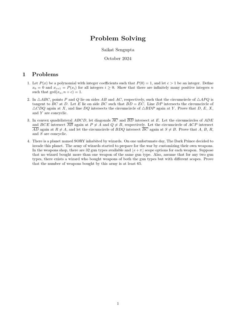 2014 Triple Mock AIME 3 Problems | PDF | Teaching Methods & Materials