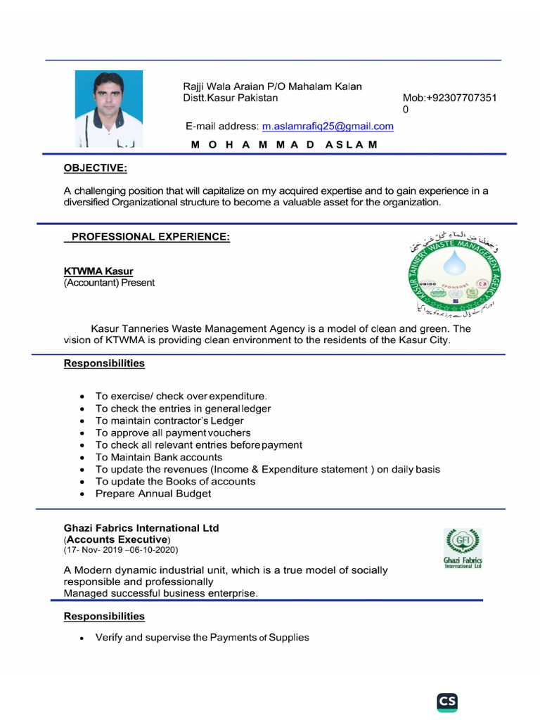 Mohammad Aslam C.V (1) - Converted 10-16-2023 21.16 | PDF
