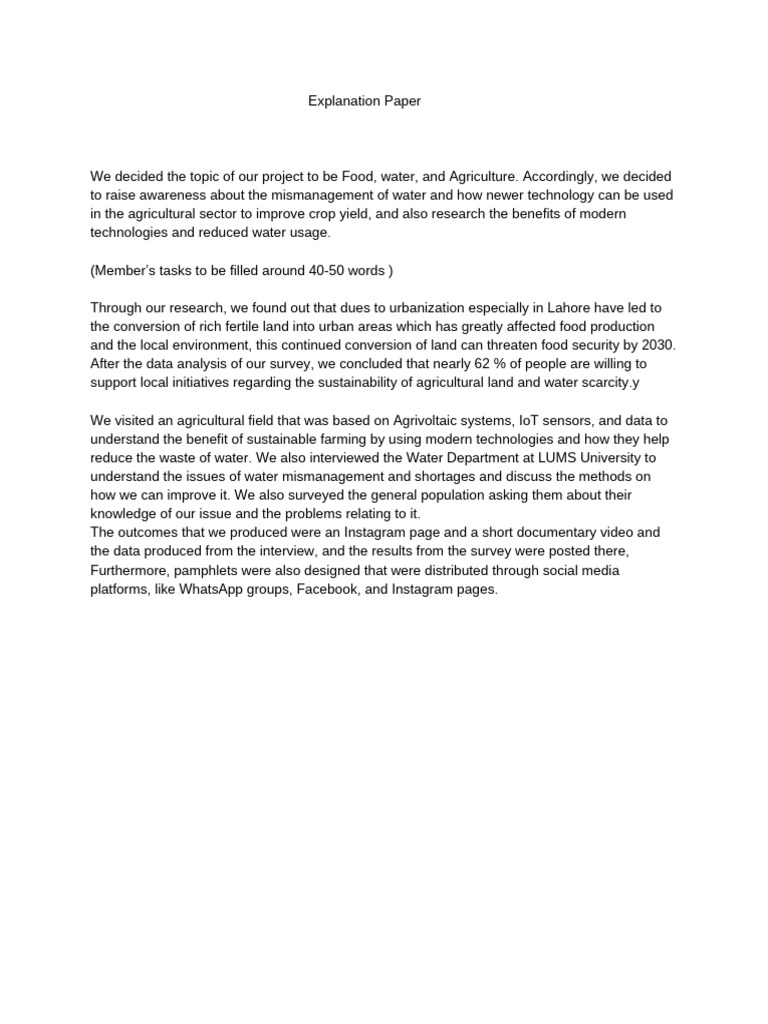 Explanation Paper | PDF | Science & Mathematics