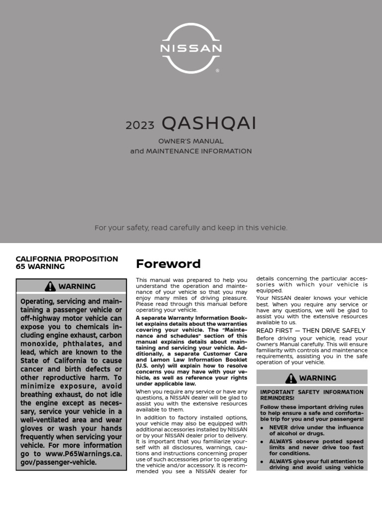 2023 Qashqai | PDF | Seat Belt | Airbag