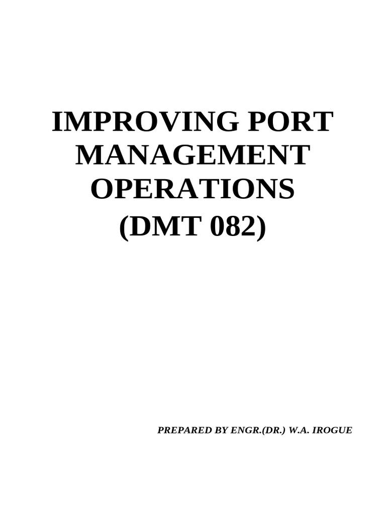 Improving Port Management Operations | PDF | Cargo | Port