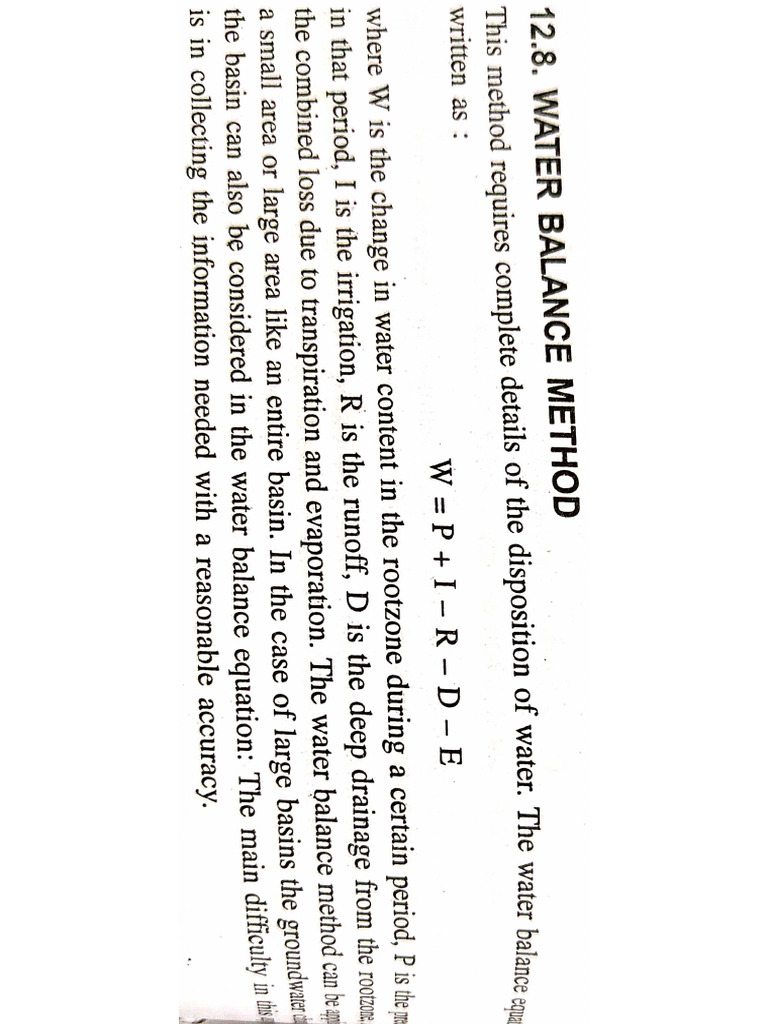 Water Balance Method | PDF