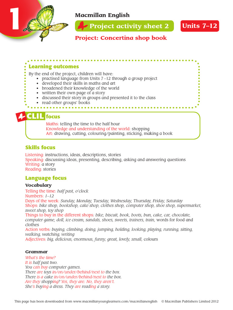 Level 1, Project Activity Sheet 2 | PDF | Human Communication | Linguistics