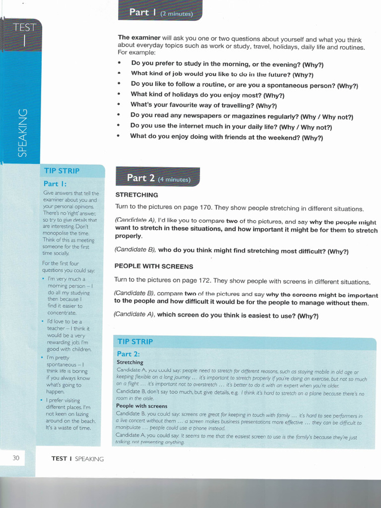 CAE Practice Tests Plus EXAM 1 Speaking (+visuals) | PDF