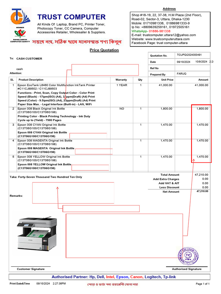 Epson EcoTank L6460 | PDF | Printer (Computing) | Office Work
