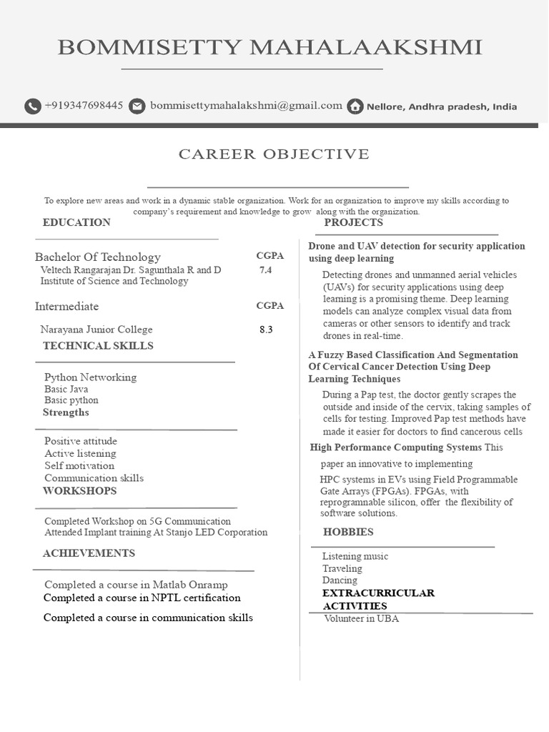 MAHA Resume | PDF | Unmanned Aerial Vehicle | Computing