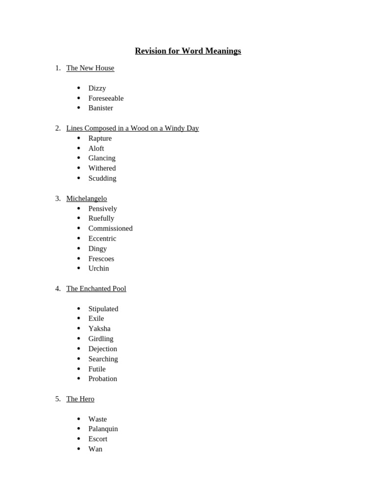 Word Meanings VIII | PDF