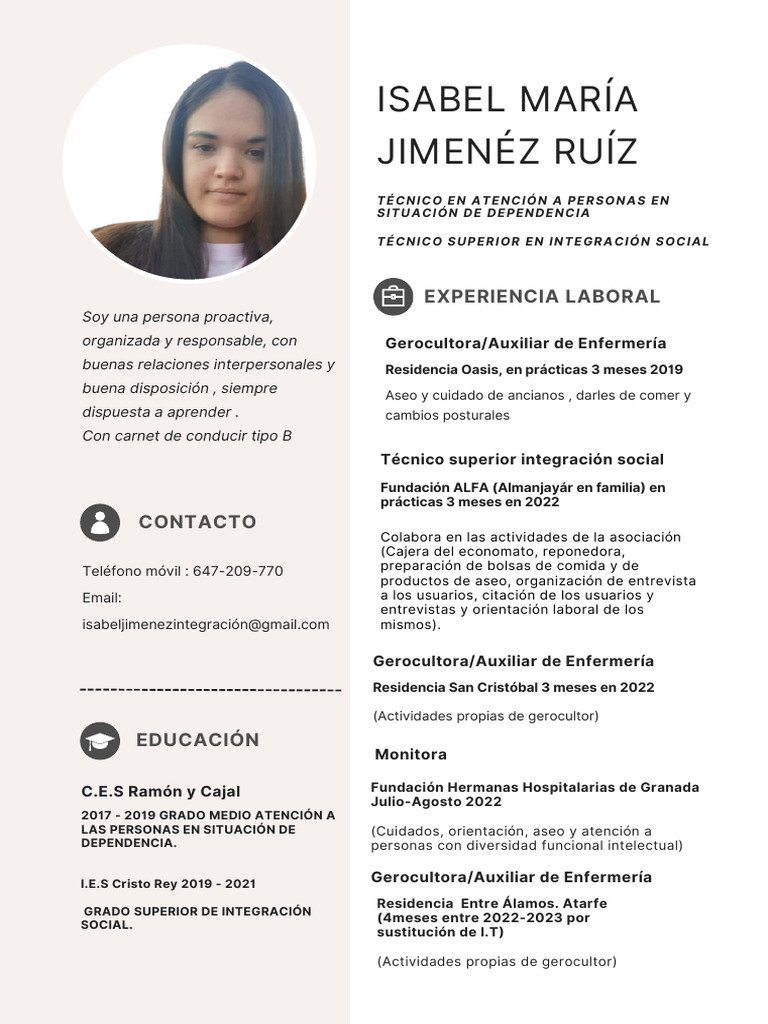 CV Isa Editado | PDF | Enfermería