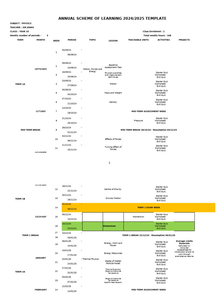 Asl 24 - 25 Year 10 Physics | PDF | Temperature | Gases