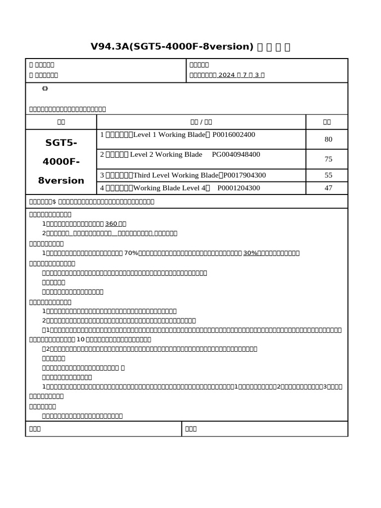 SGT5-4000F备件购销合同2024 6 26 | PDF