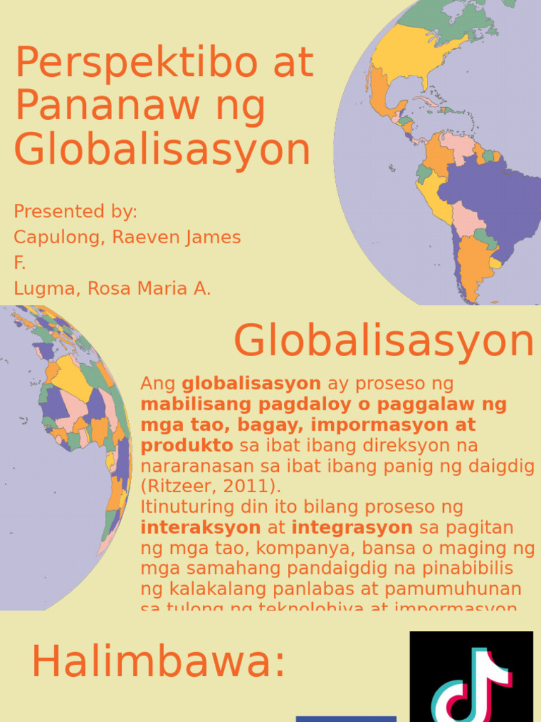 Pananaw at Perspektibo NG Globalisasyon | PDF