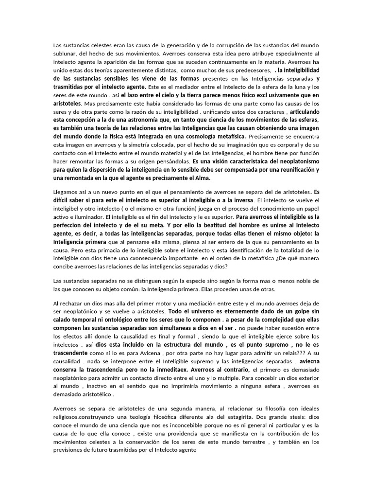 Filosofía de Averroes y el Mundo Sublunar | PDF | Comprensión | Aristóteles
