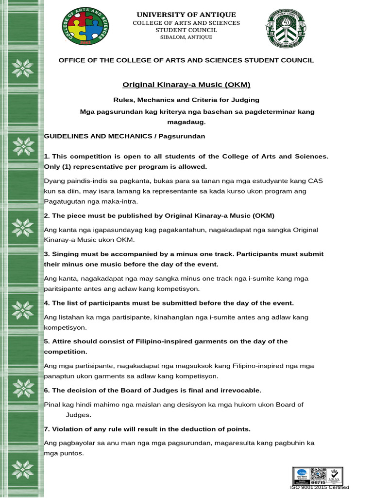 Okm Mechanics and Criteria For Judging | PDF