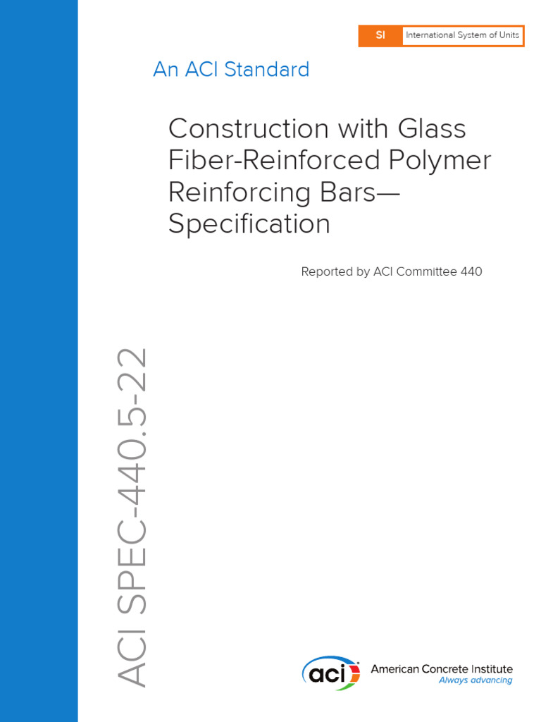 ACI SPEC 440.5-22M Specification For Construction With GFRP Reinforcing Bars | PDF | Fiberglass ...