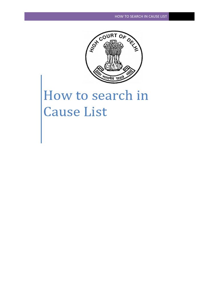Searching Cause Lists in PDF | PDF