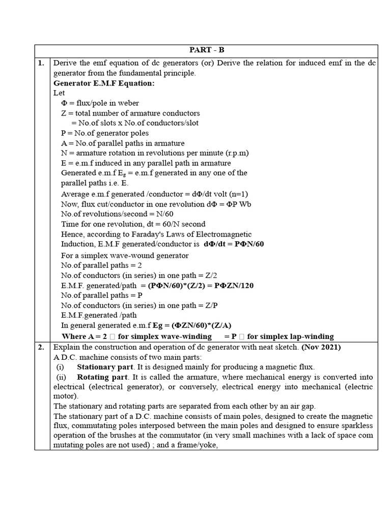 Electrical Machines - 1 Unit-5 | PDF | Electromagnetic Induction | Inductor