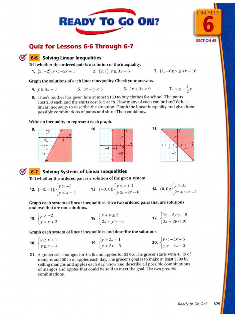 Algebra 1 CH 06 Quiz 2 | PDF