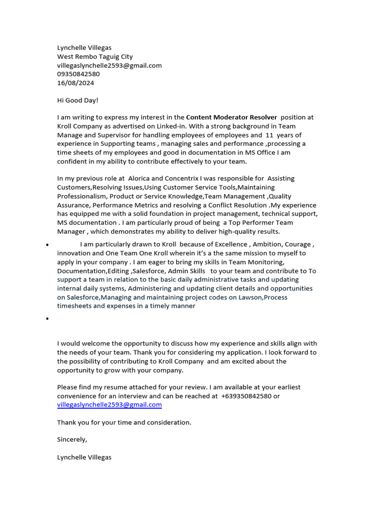 Application for Content Moderator Position | PDF