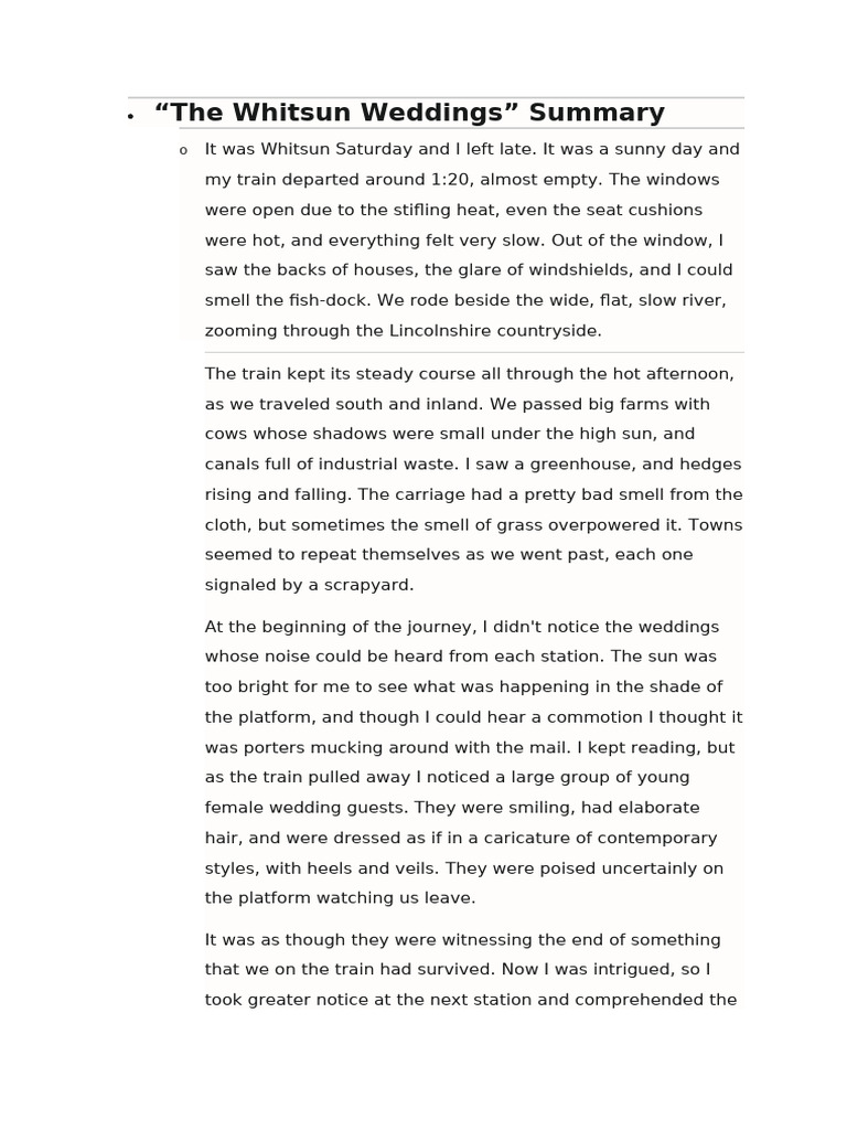 The Whitsun Weddings | PDF