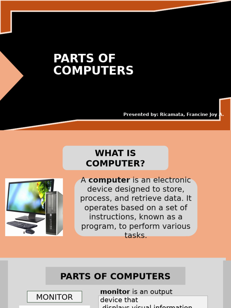 Parts of Computer | PDF | Computer Data Storage | Graphical User Interfaces