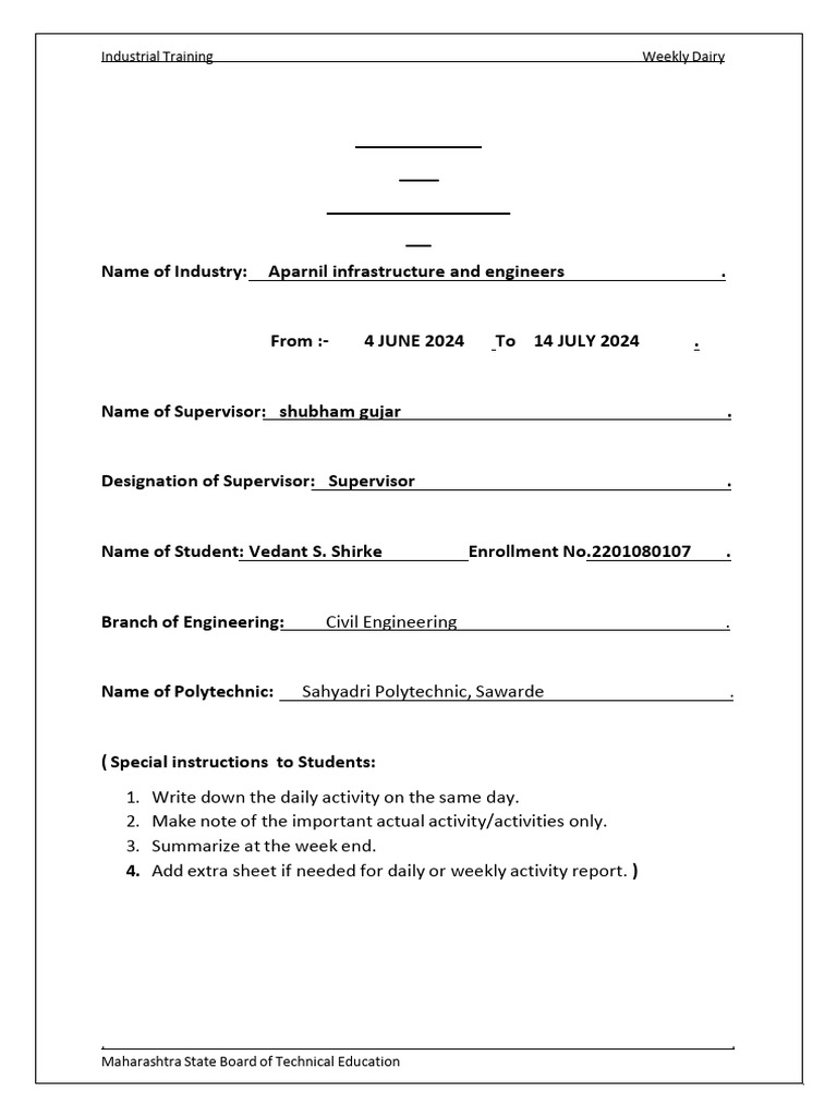 Daily Report Format (Vedant) | PDF | Wall | Architectural Design