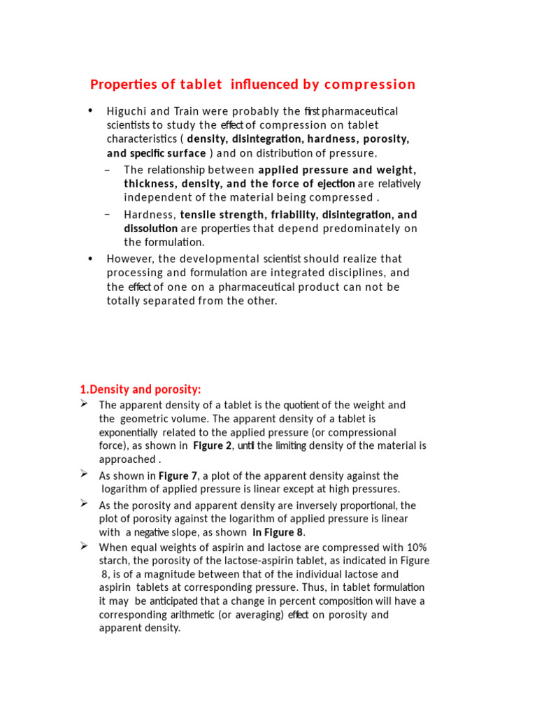 Compaction and Compression of Powders-2 | PDF | Tablet (Pharmacy ...