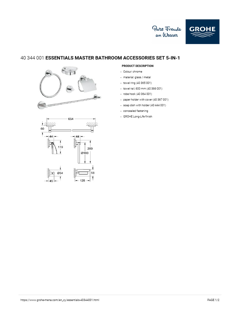 GROHE Specification Sheet | PDF
