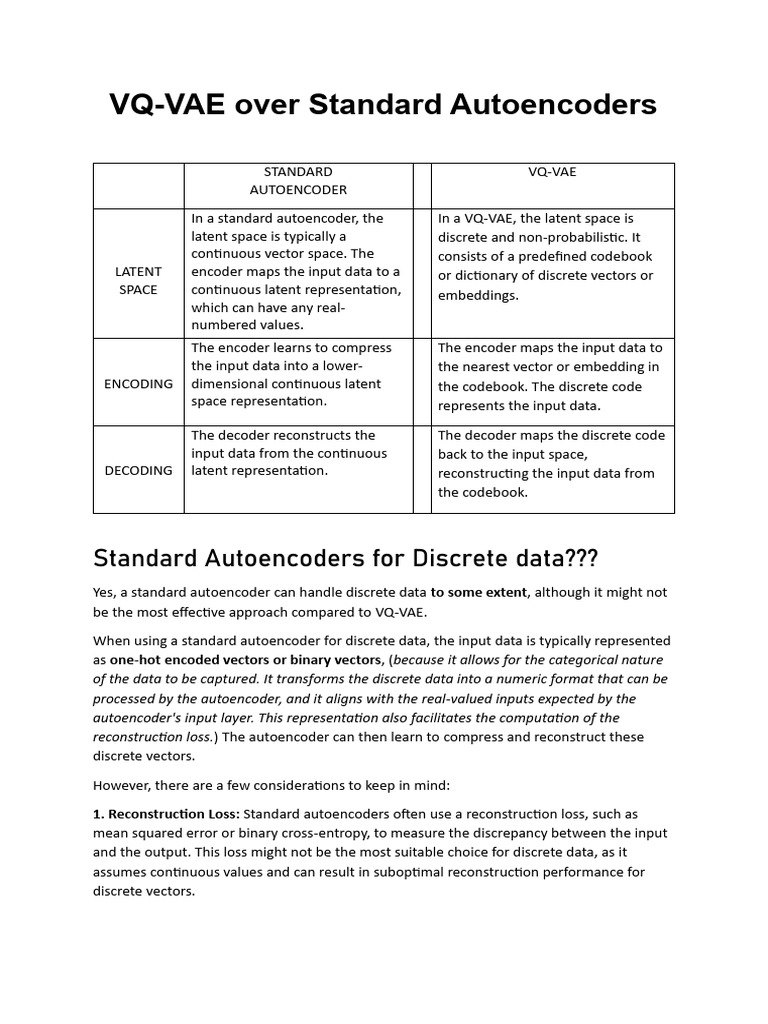 Why Vq-Vae Over Standard Ae | PDF | Applied Mathematics | Algorithms