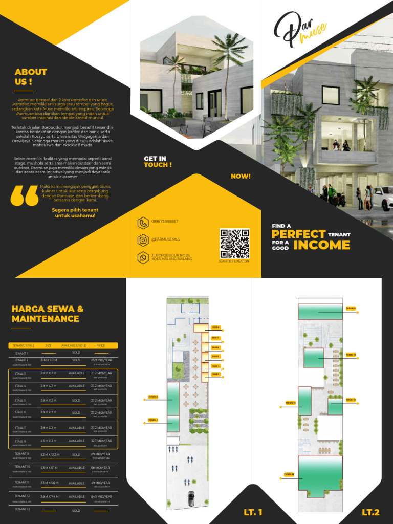 Menu dan Sewa Tenant di Parmuse | PDF